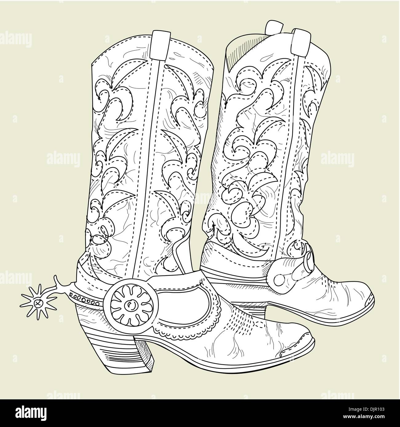 Old Cowboy boots Stock Vector Image & Art - Alamy