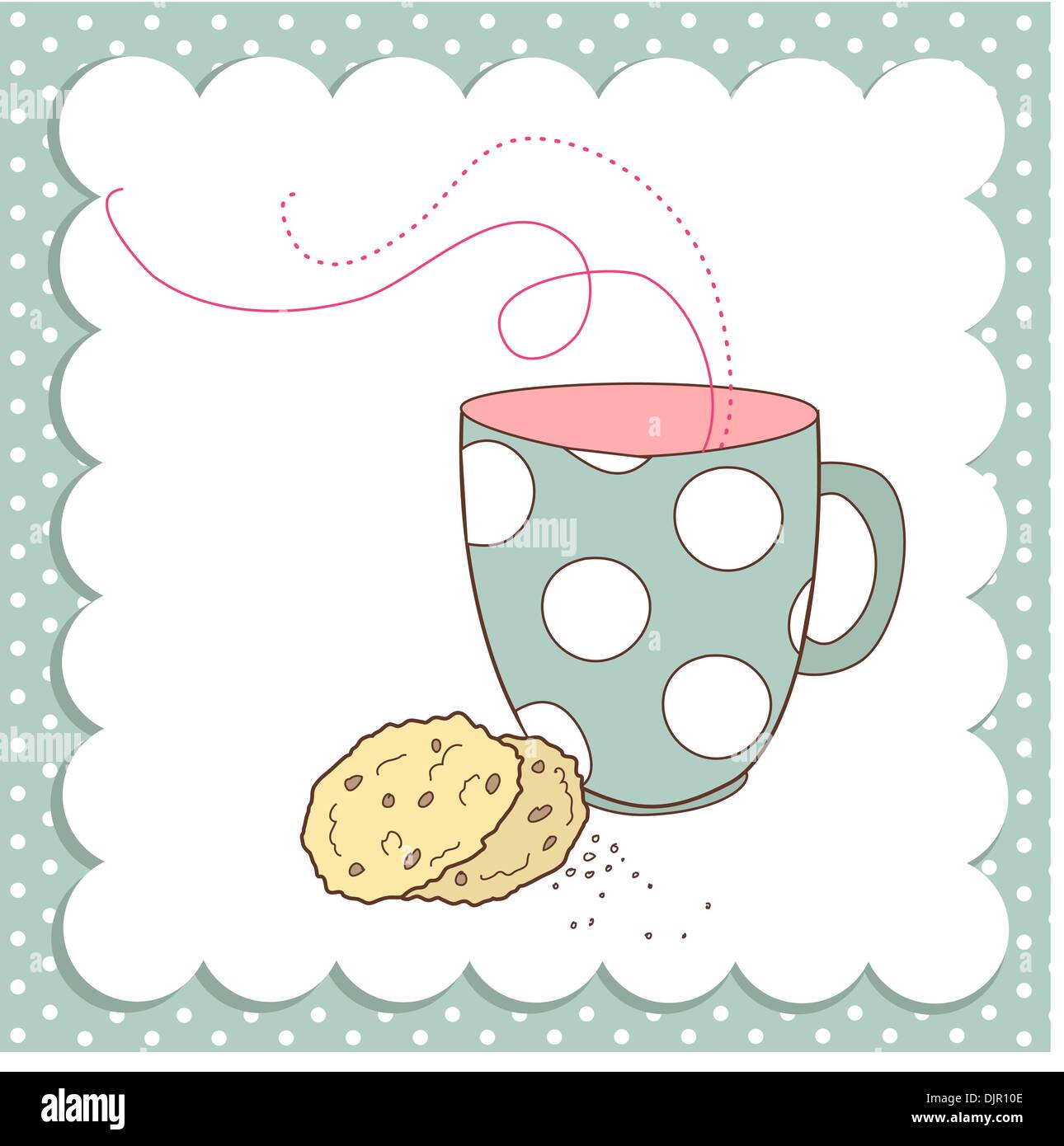 Cup tea biscuit Stock Vector Images - Alamy