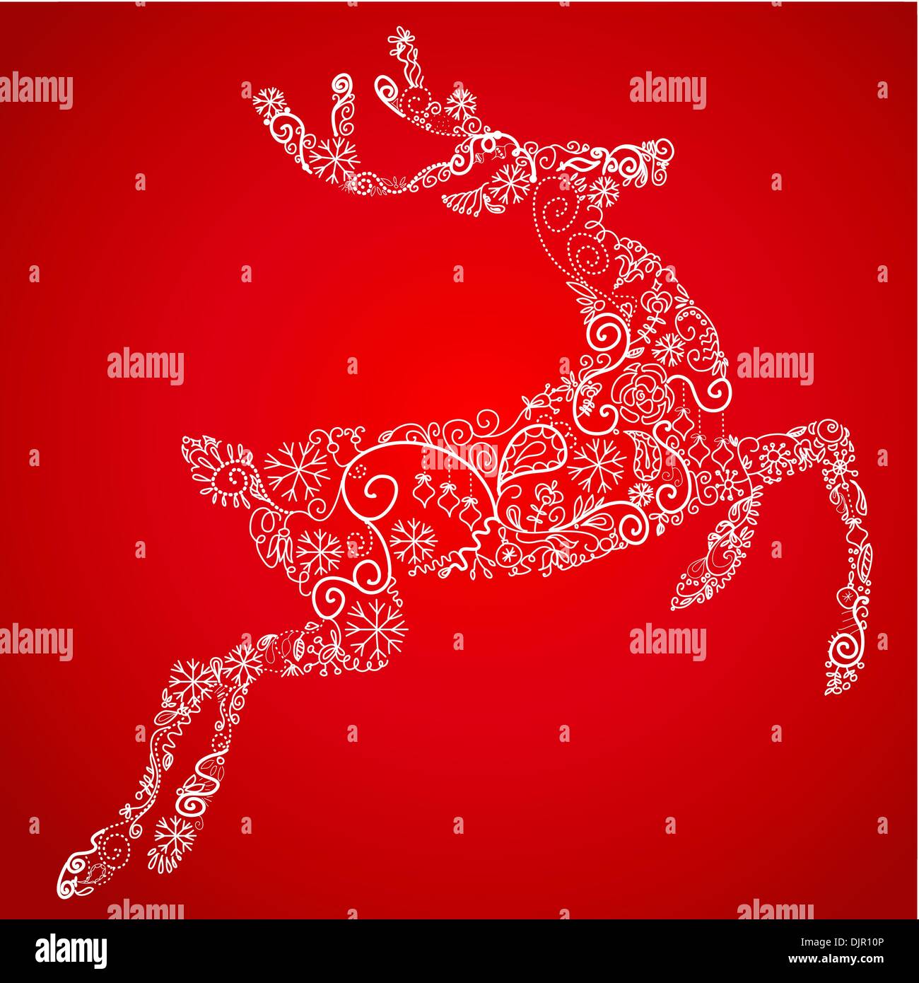 Christmas deer, vector illustration Stock Vector Image & Art - Alamy