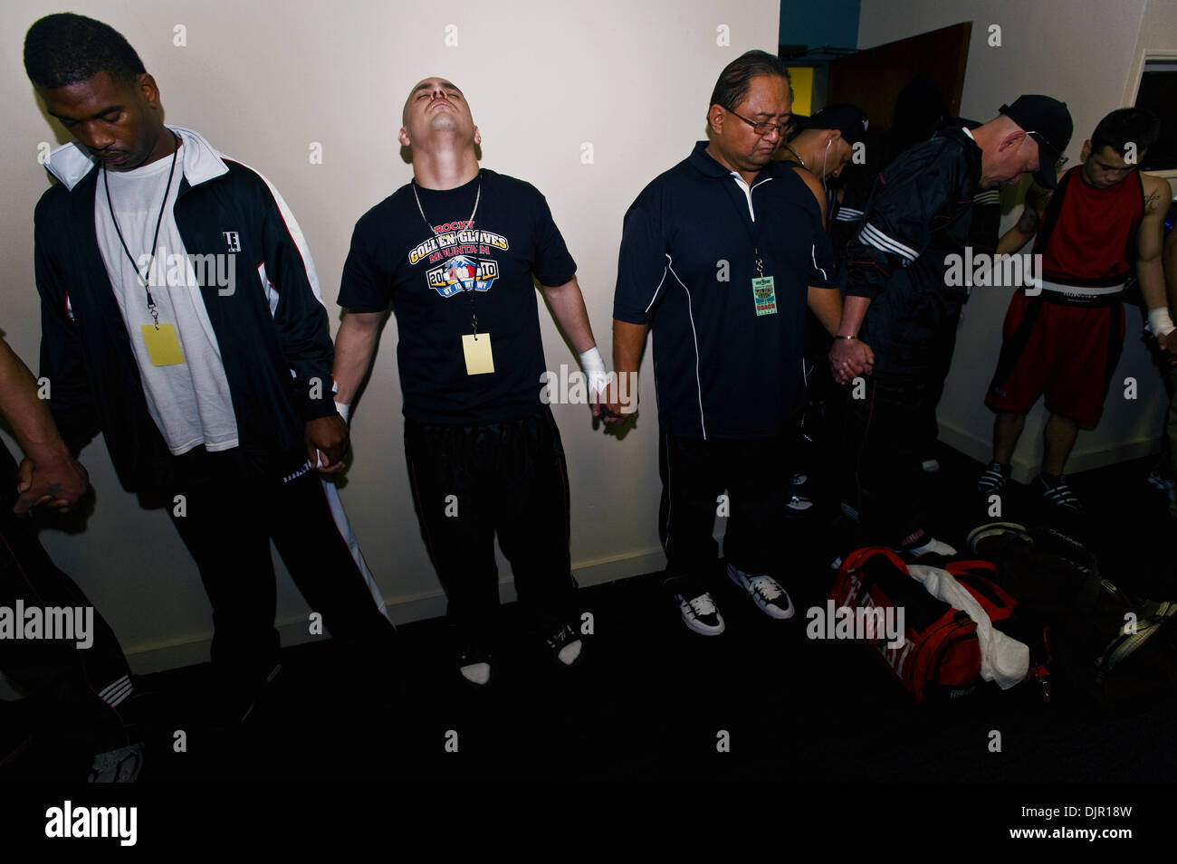 May 3, 2010 - Little Rock, Arkansas, USA - Boxers and trainers step ...