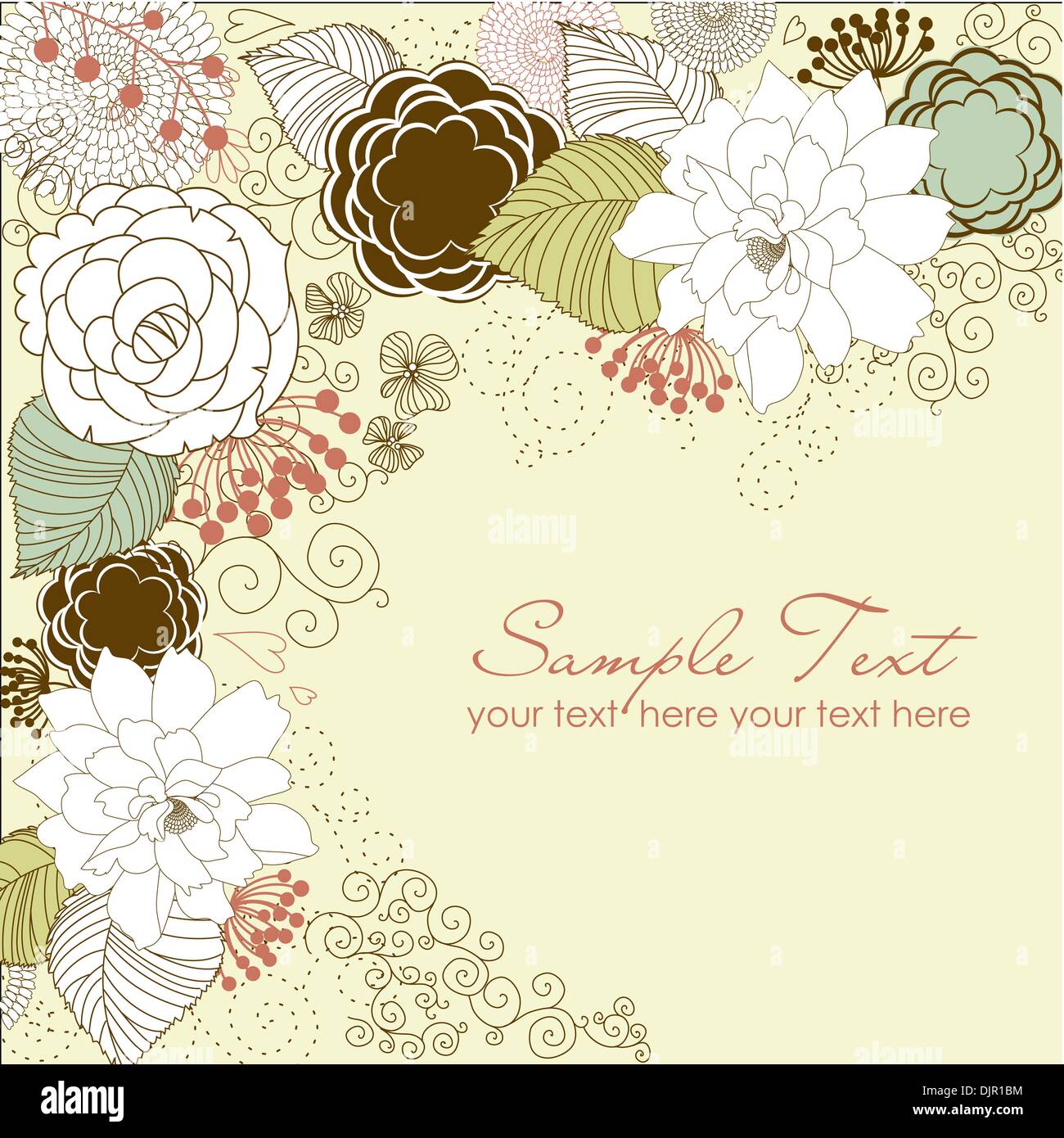 Floral greeting card Stock Vector Image & Art - Alamy