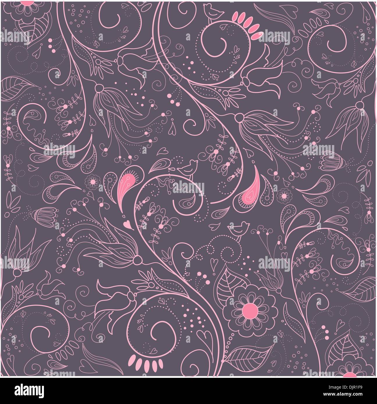 Floral hand drawn background Stock Vector Image & Art - Alamy