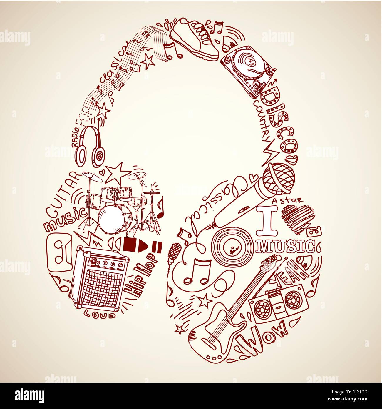 Concert in a club Stock Vector Images - Alamy