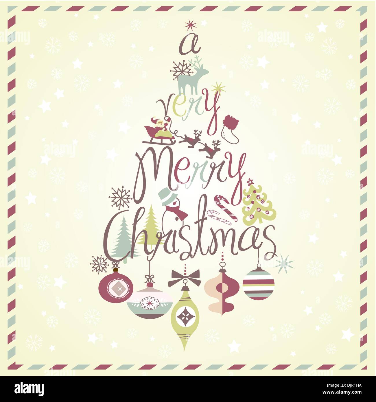 Holly branch christmas baubles Stock Vector Images - Alamy