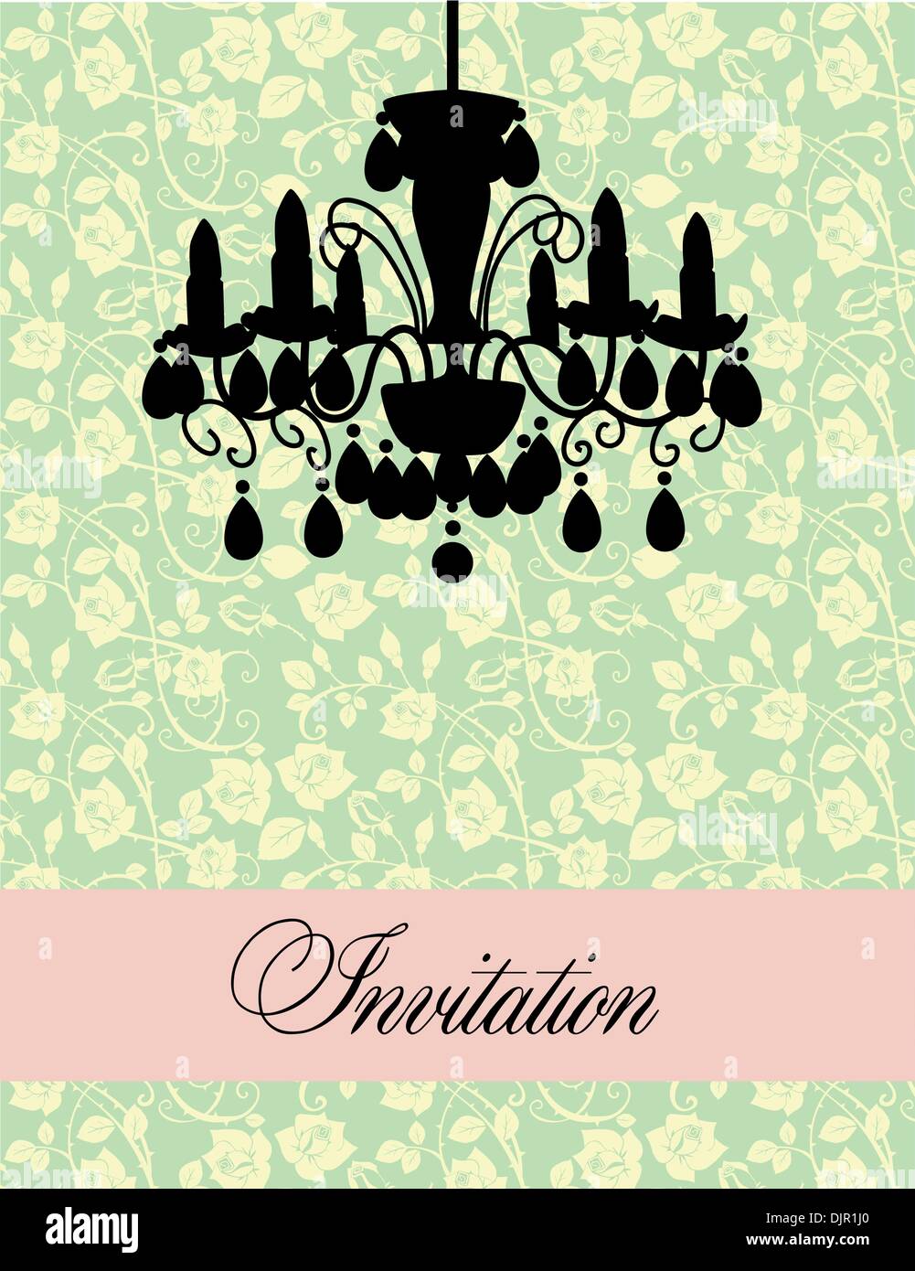 invitation with a lamp and roses on the background Stock Vector Image ...