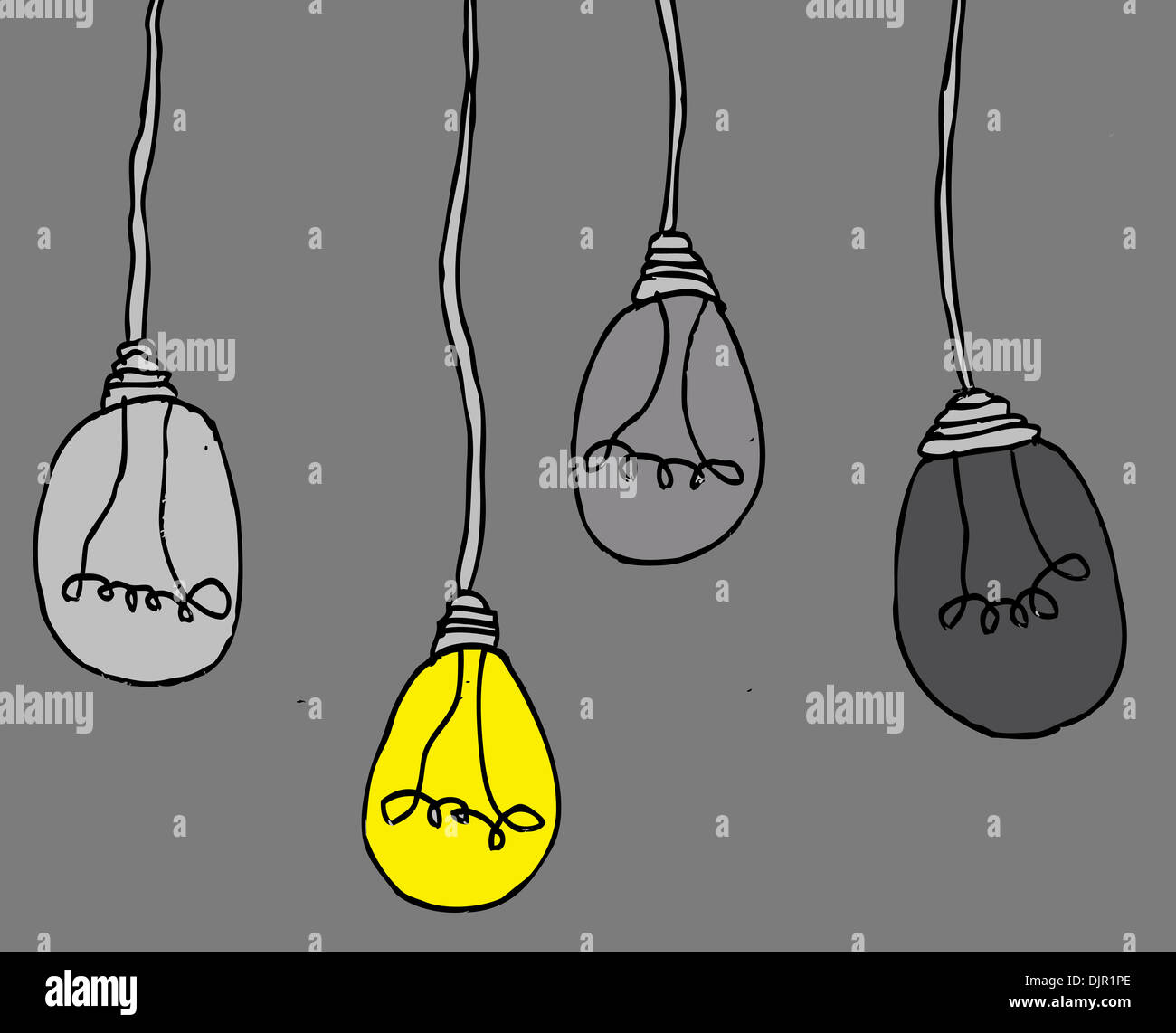 Concept of idea inspired bulb idea Stock Photo - Alamy