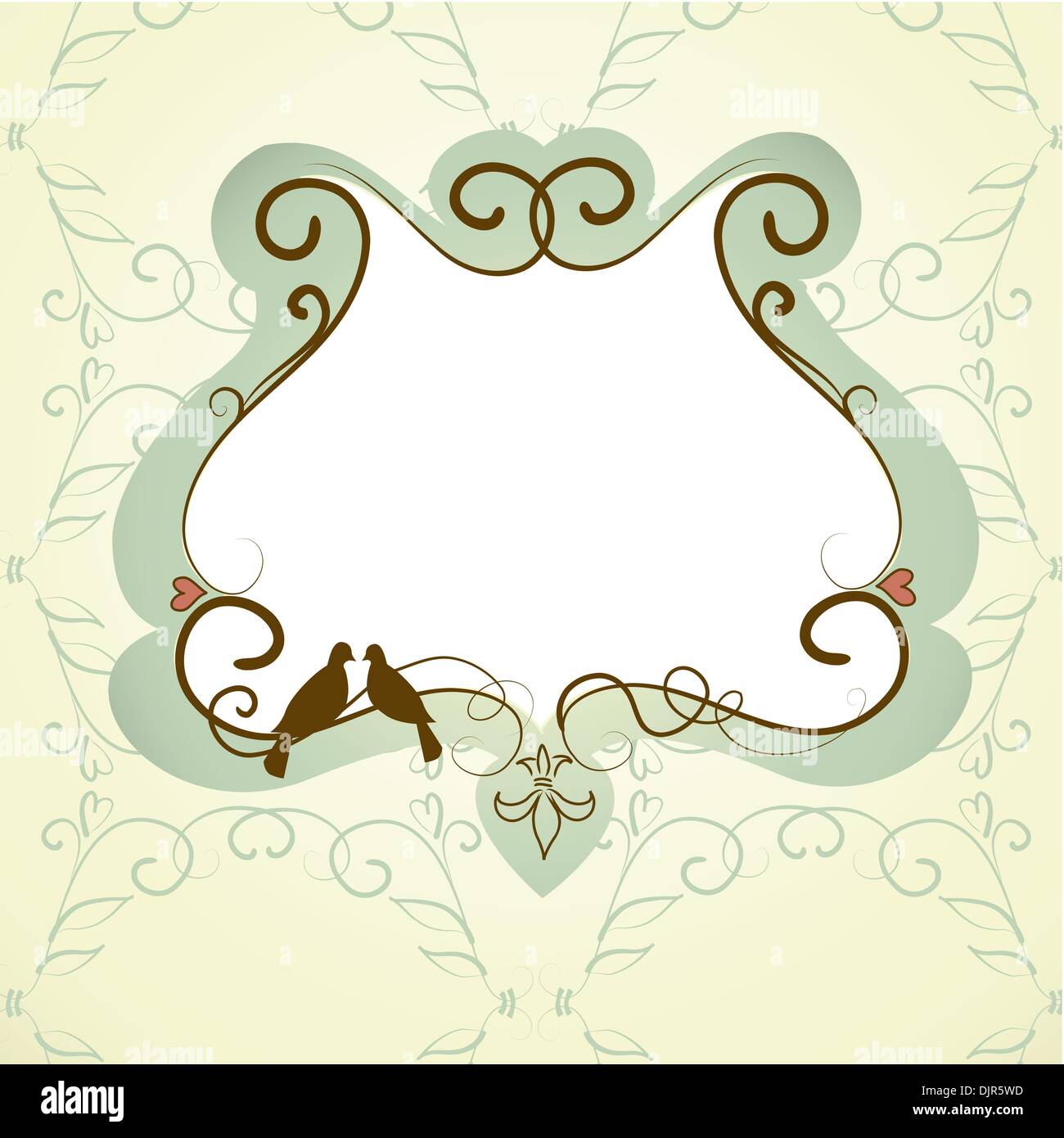 Vintage frame with two kissing doves Stock Vector Image & Art - Alamy