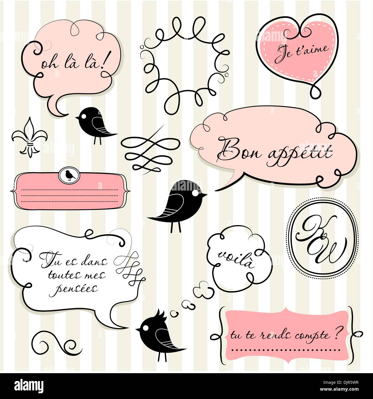 Hand drawn text box floral hi-res stock photography and images - Alamy