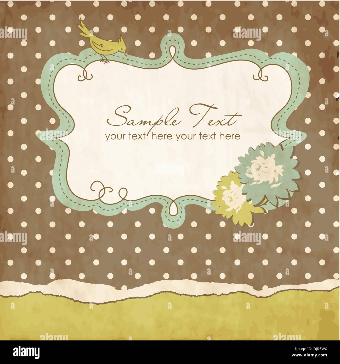 Vector hand drawn frame with a bird Stock Vector Image & Art - Alamy