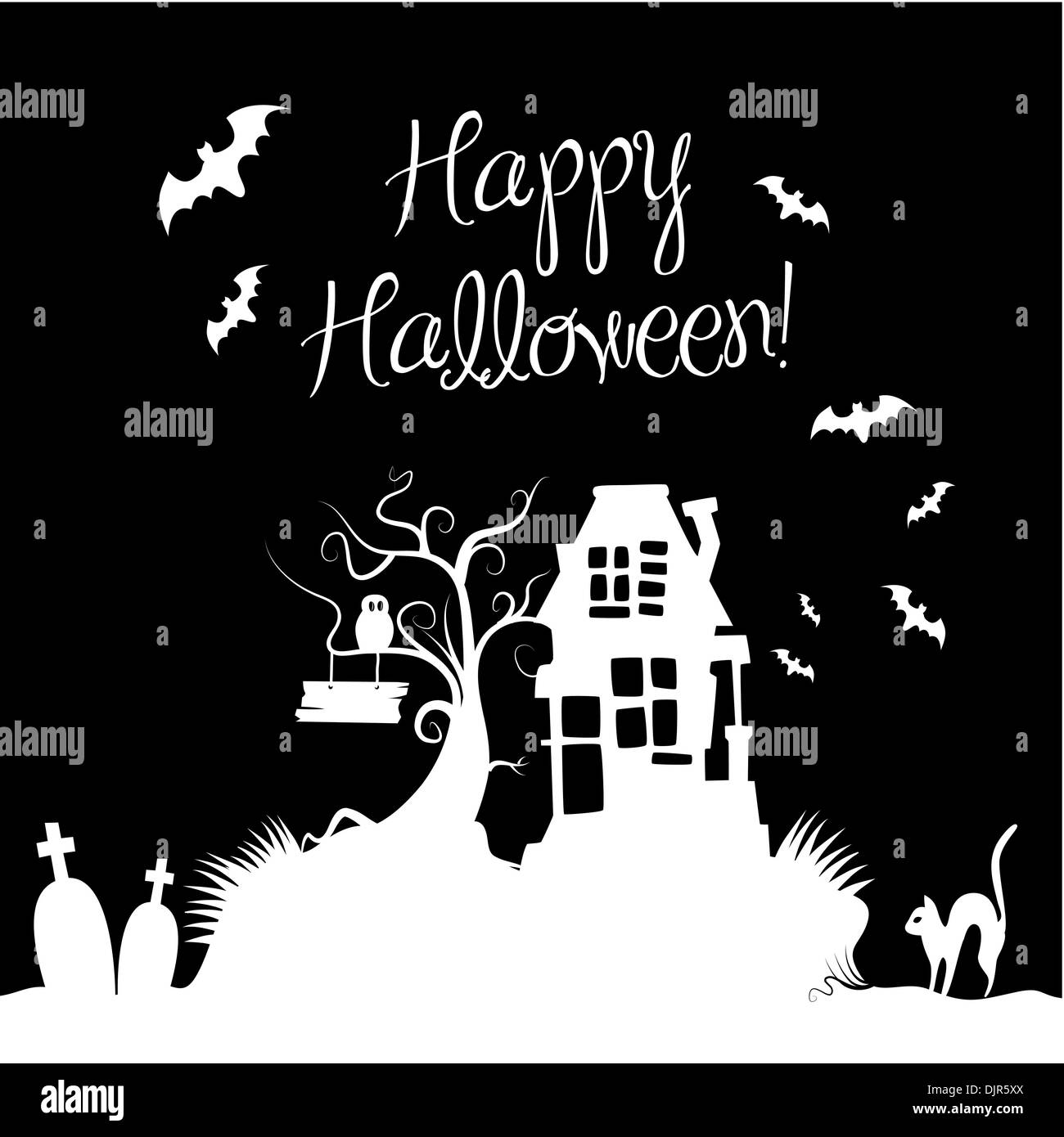 Scary halloween banner old Black and White Stock Photos & Images - Alamy