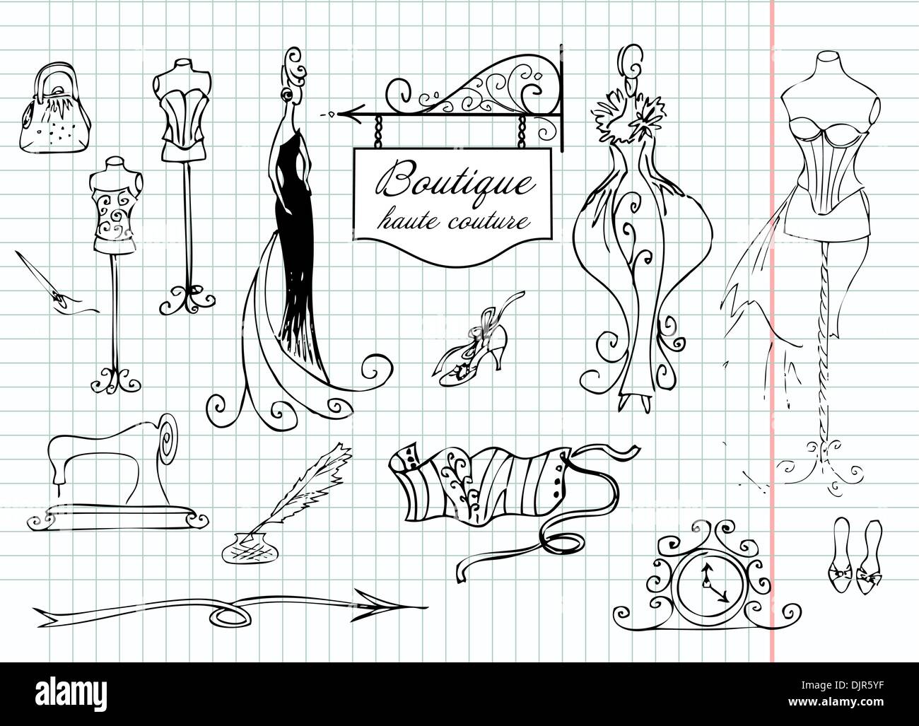 The haute couture designer Stock Vector Images - Alamy