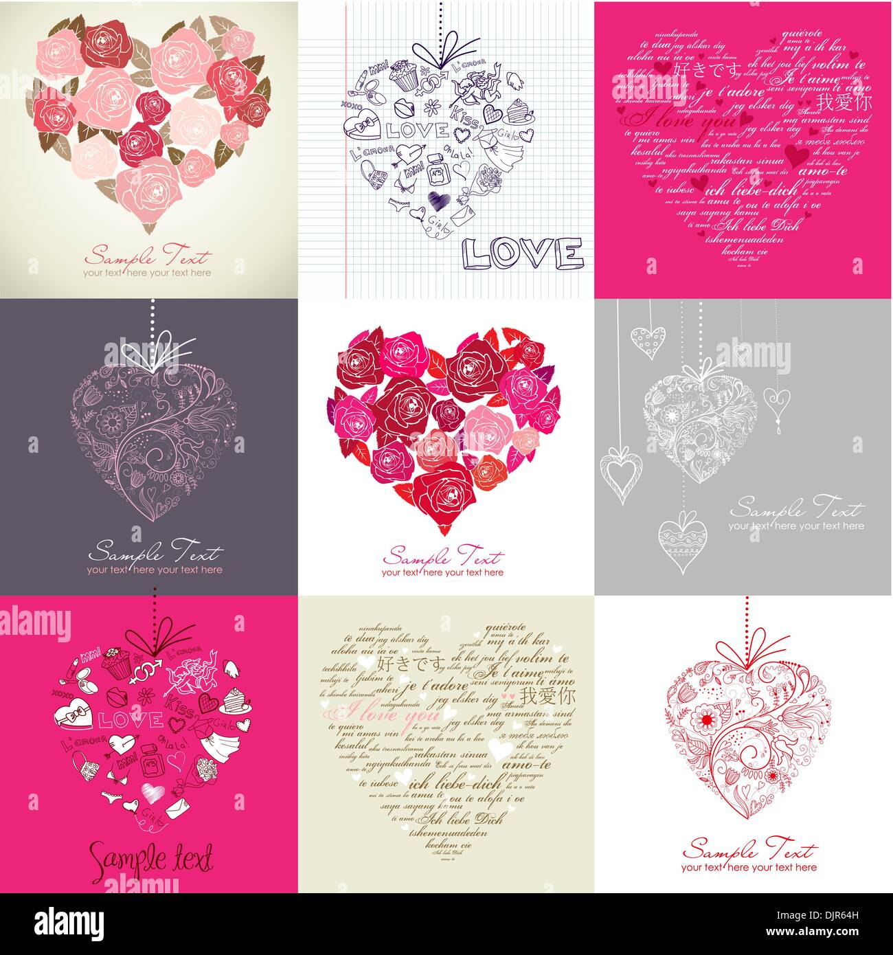 Greeting cards with heart Stock Vector Image & Art - Alamy