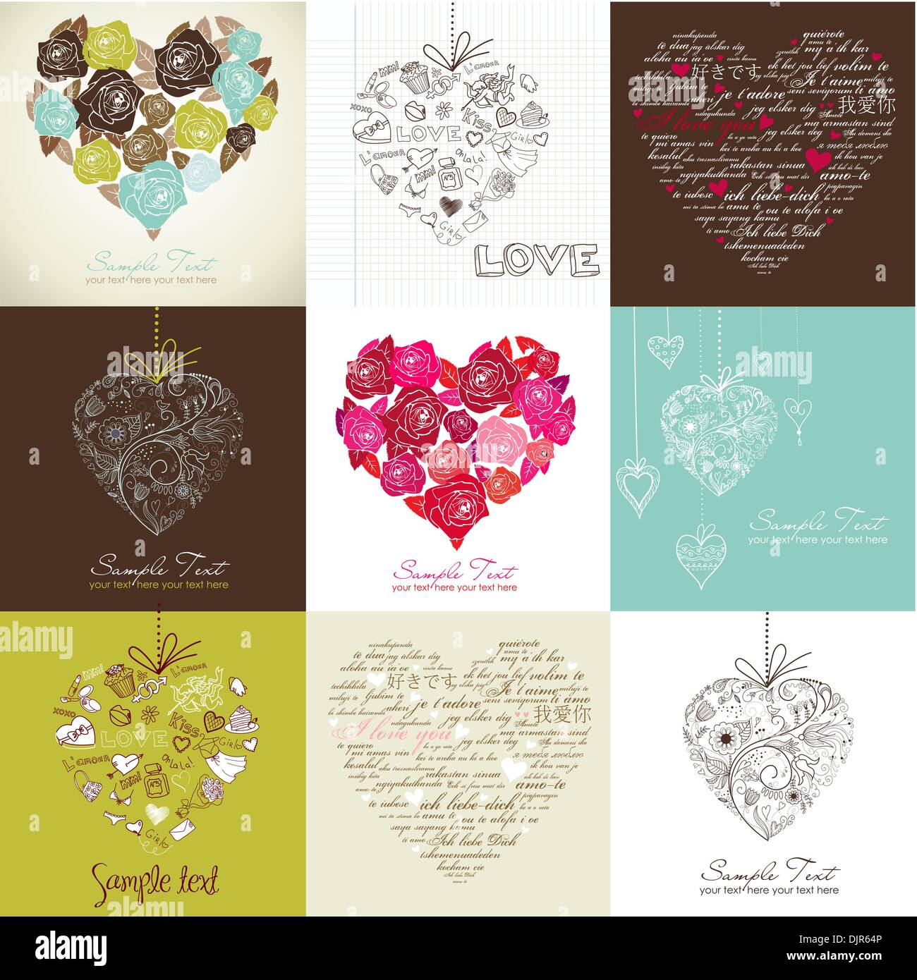 Greeting cards with heart Stock Vector Image & Art - Alamy