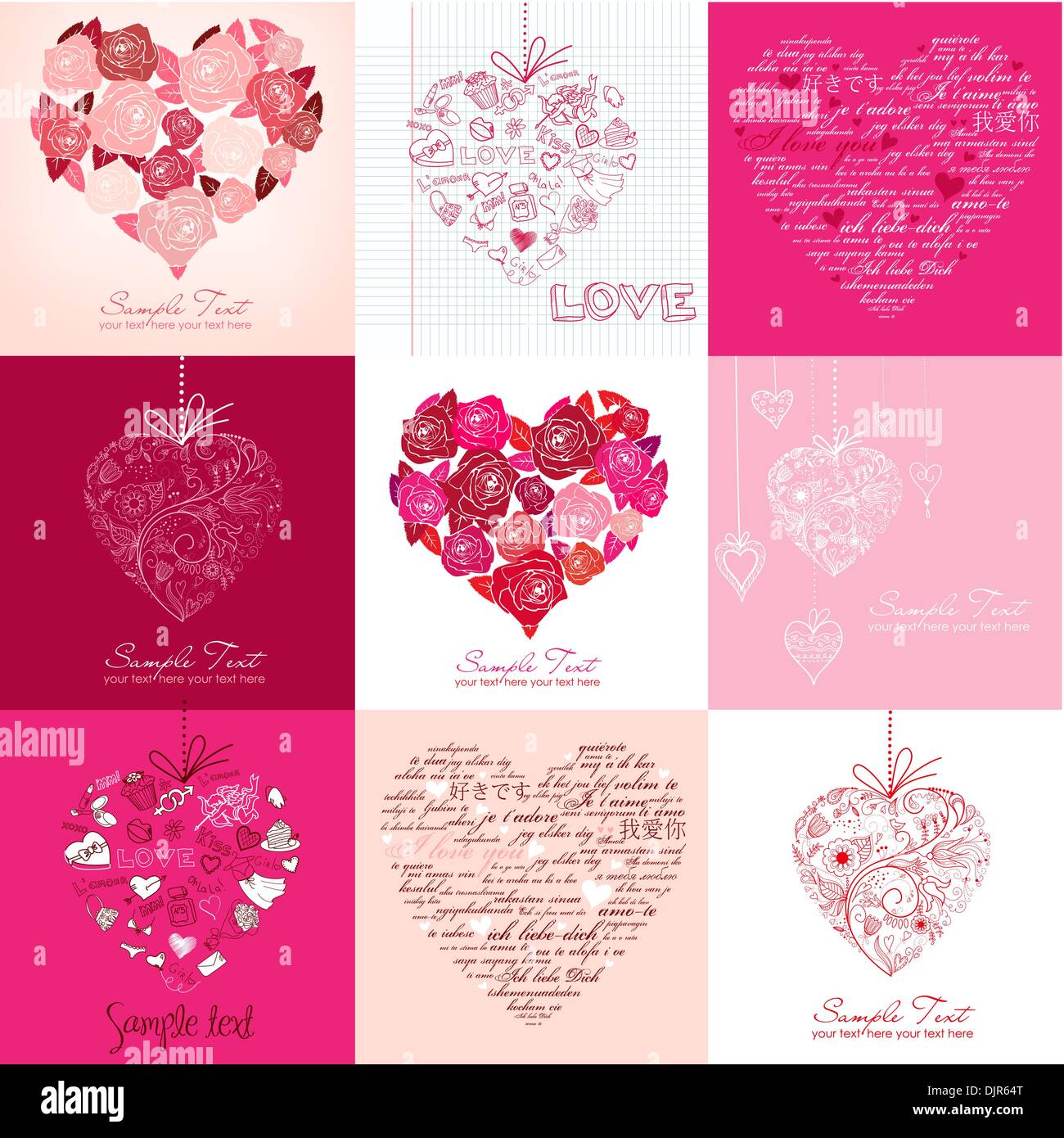 Greeting cards with heart Stock Vector Image & Art - Alamy