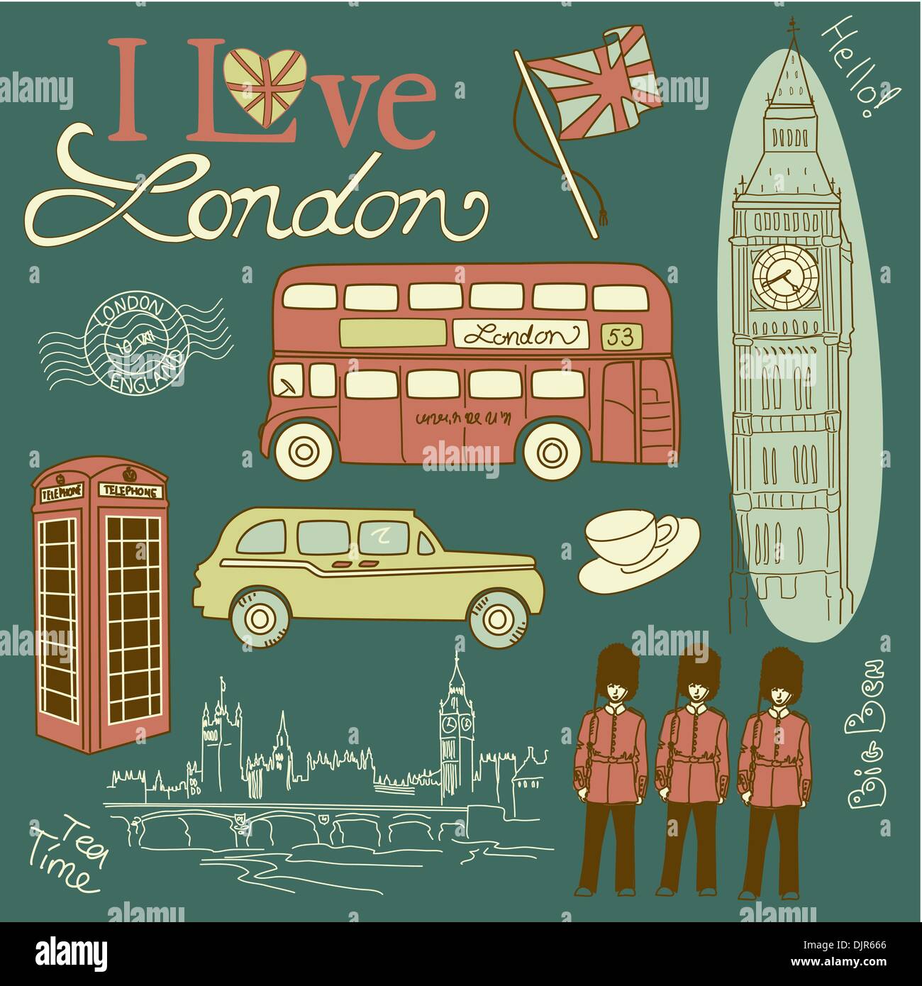 London telephone box sketch Stock Vector Images - Alamy