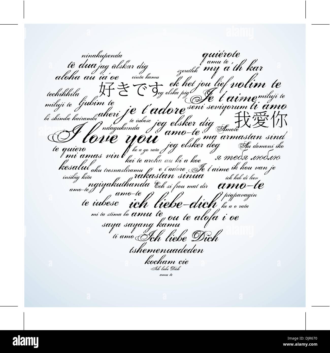 Say I love you in many languages Stock Vector Image & Art - Alamy
