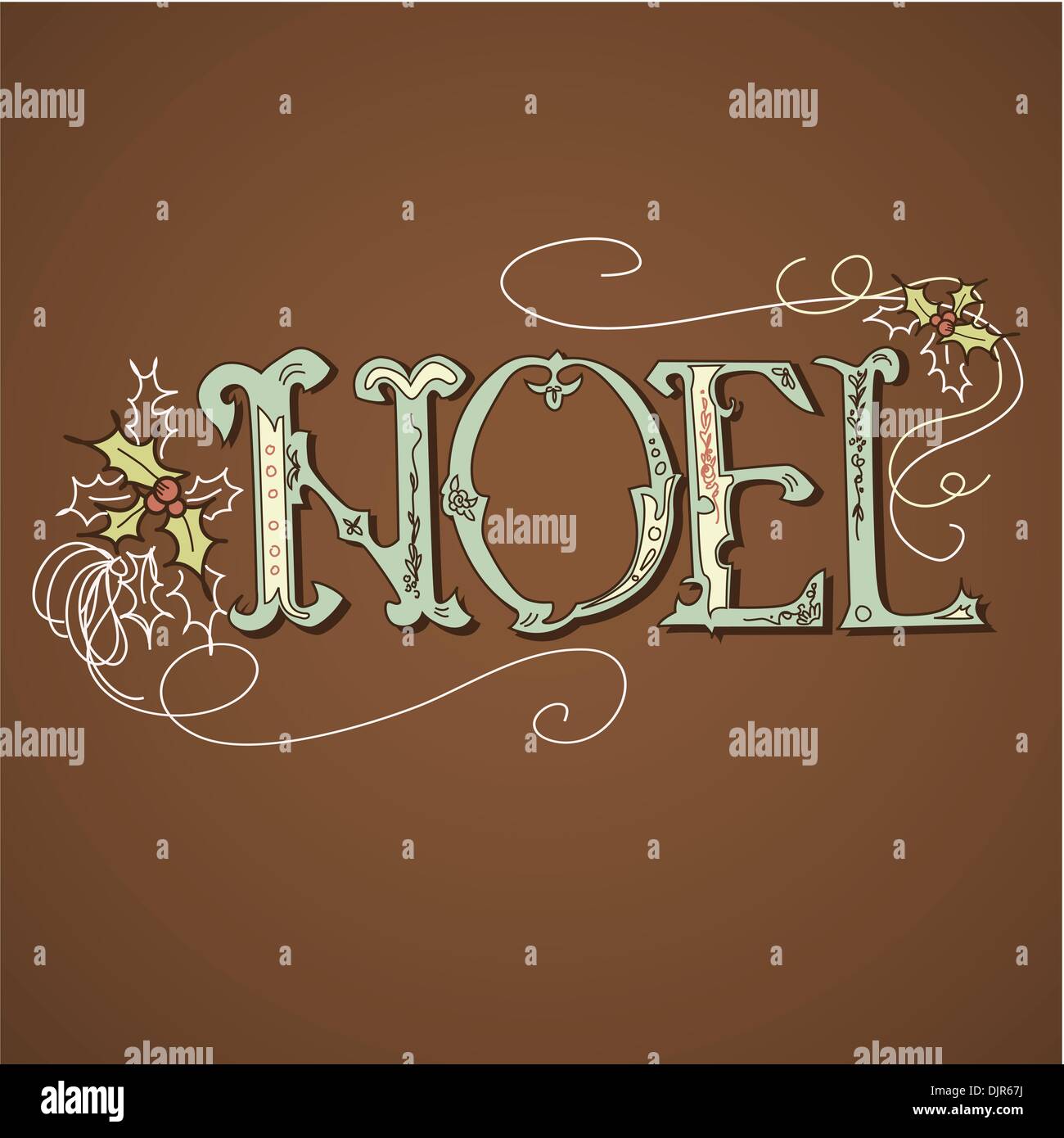 Vintage Christmas Card. NOEL lettering Stock Vector Image & Art - Alamy