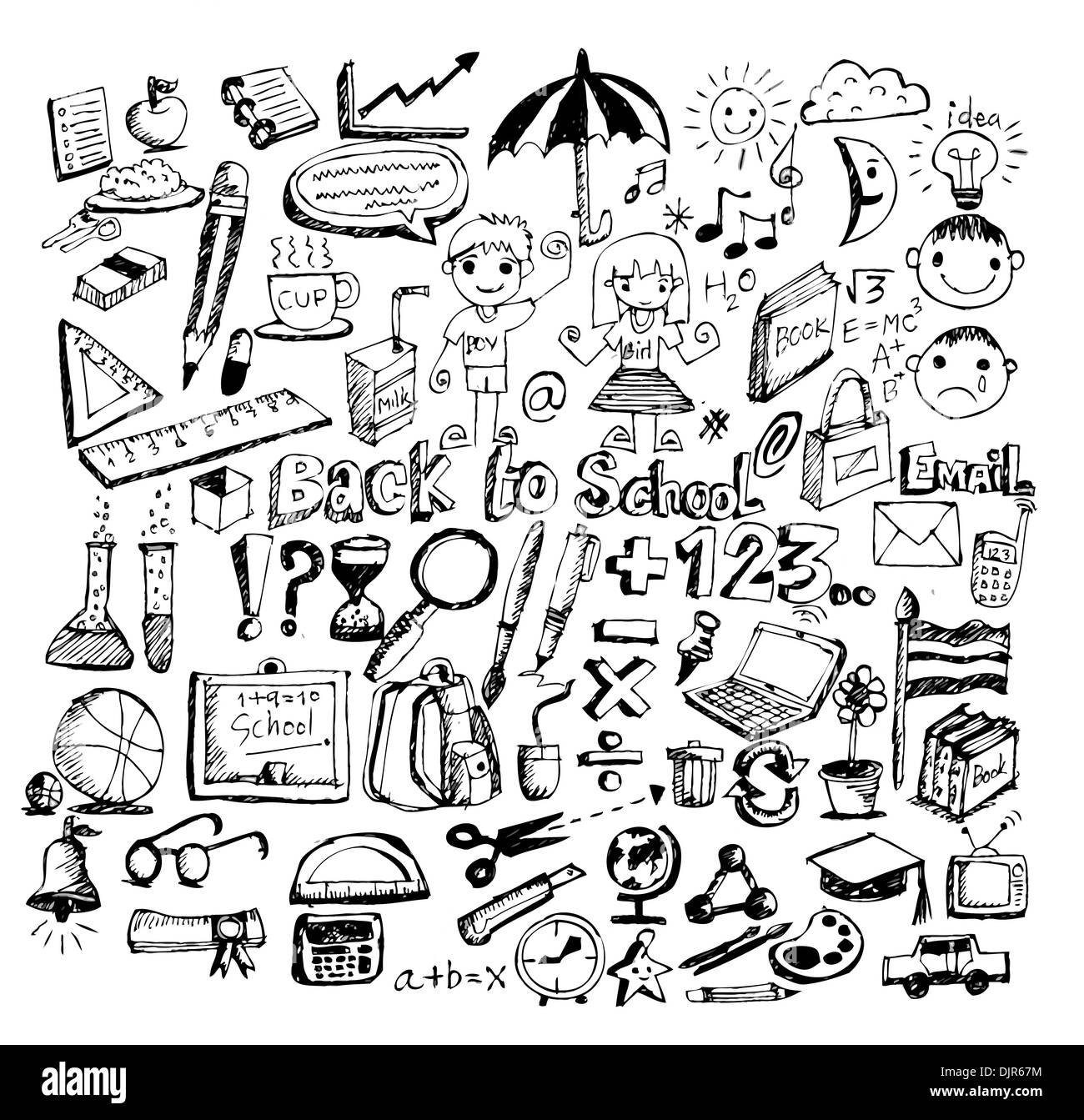 drawing school items Back to School Stock Photo - Alamy
