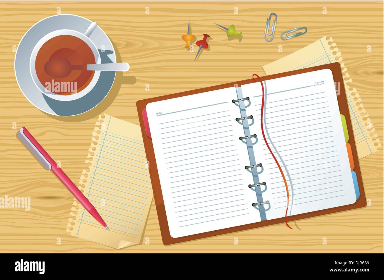 Work supplies on table Stock Vector Images - Alamy