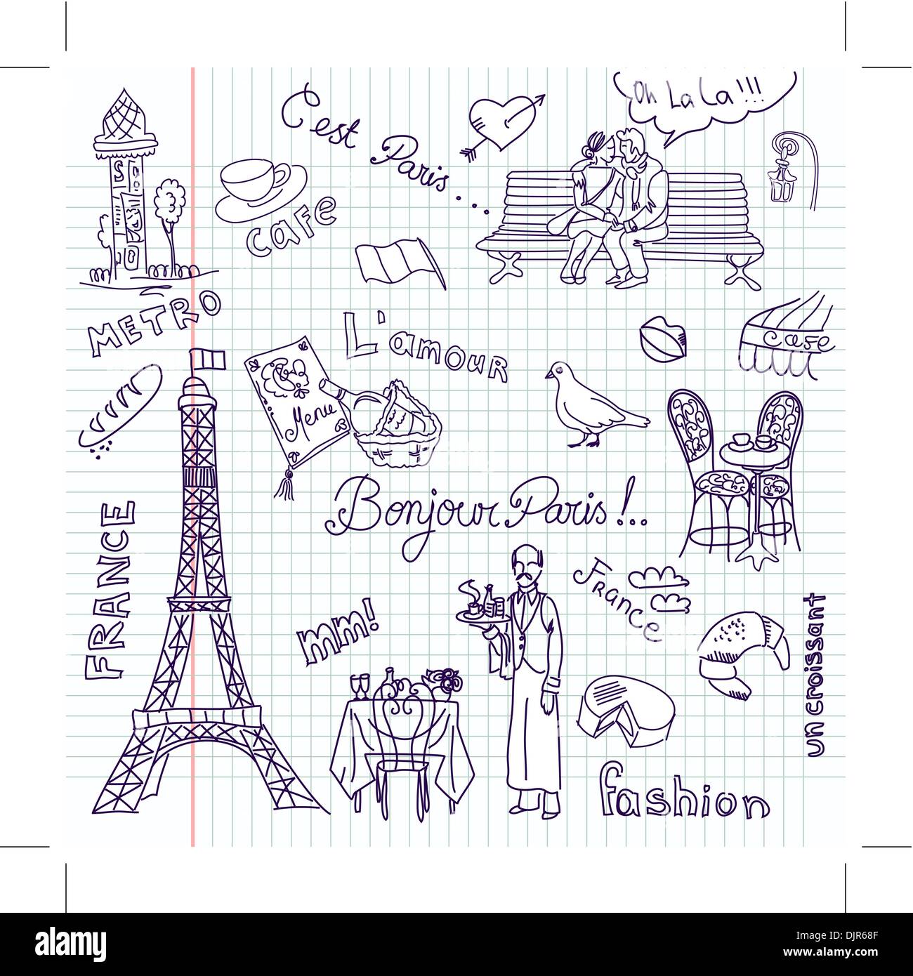 Paris doodles. French cuisine Stock Vector Image & Art - Alamy