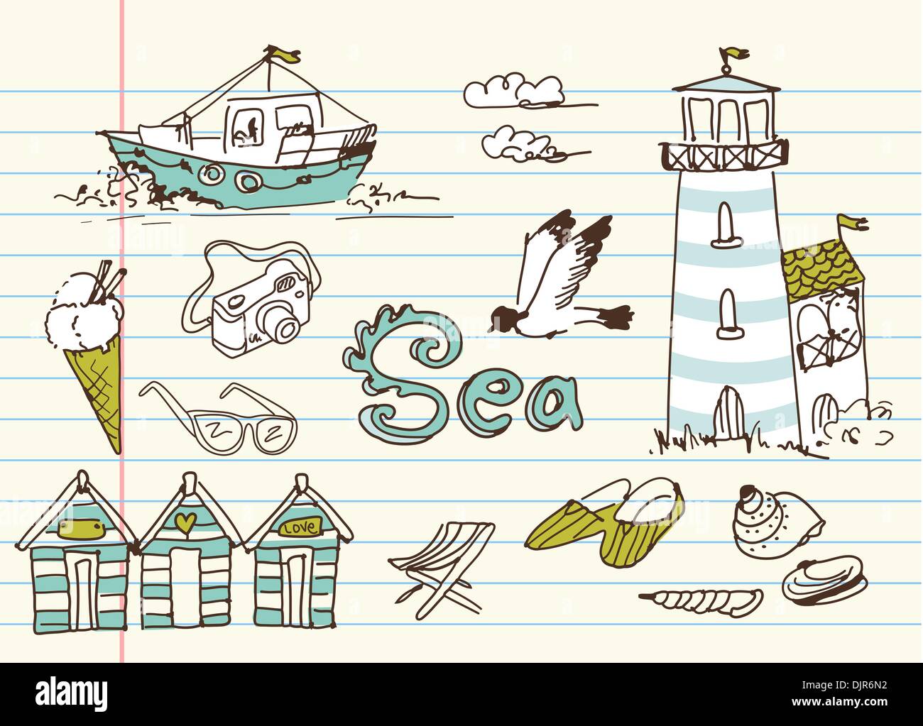 Summer Holidays Doodles! Vector illustration Stock Vector Image & Art ...