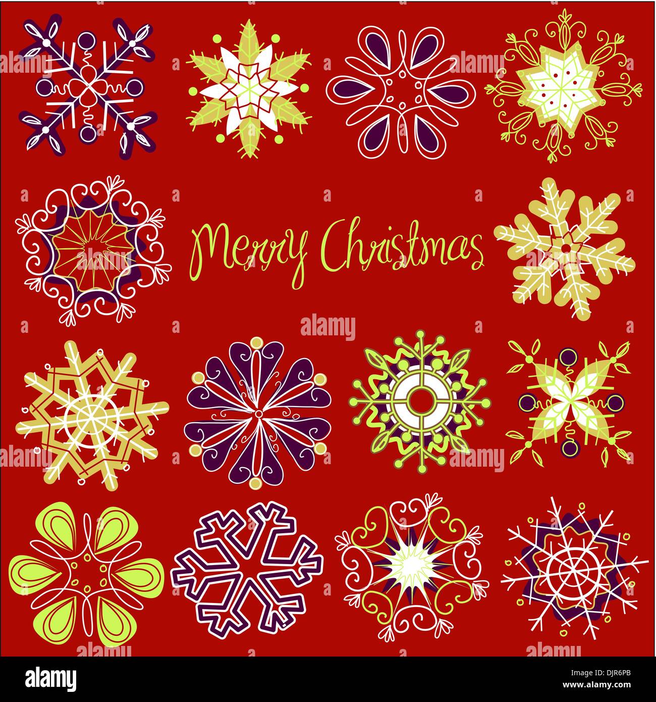 Cute Retro Snowflakes Stock Vector Image & Art - Alamy