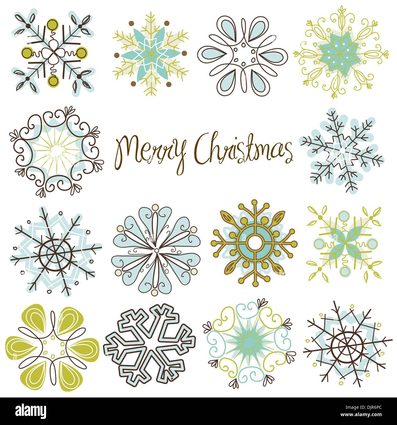 Cute Retro Snowflakes Stock Vector Image & Art - Alamy
