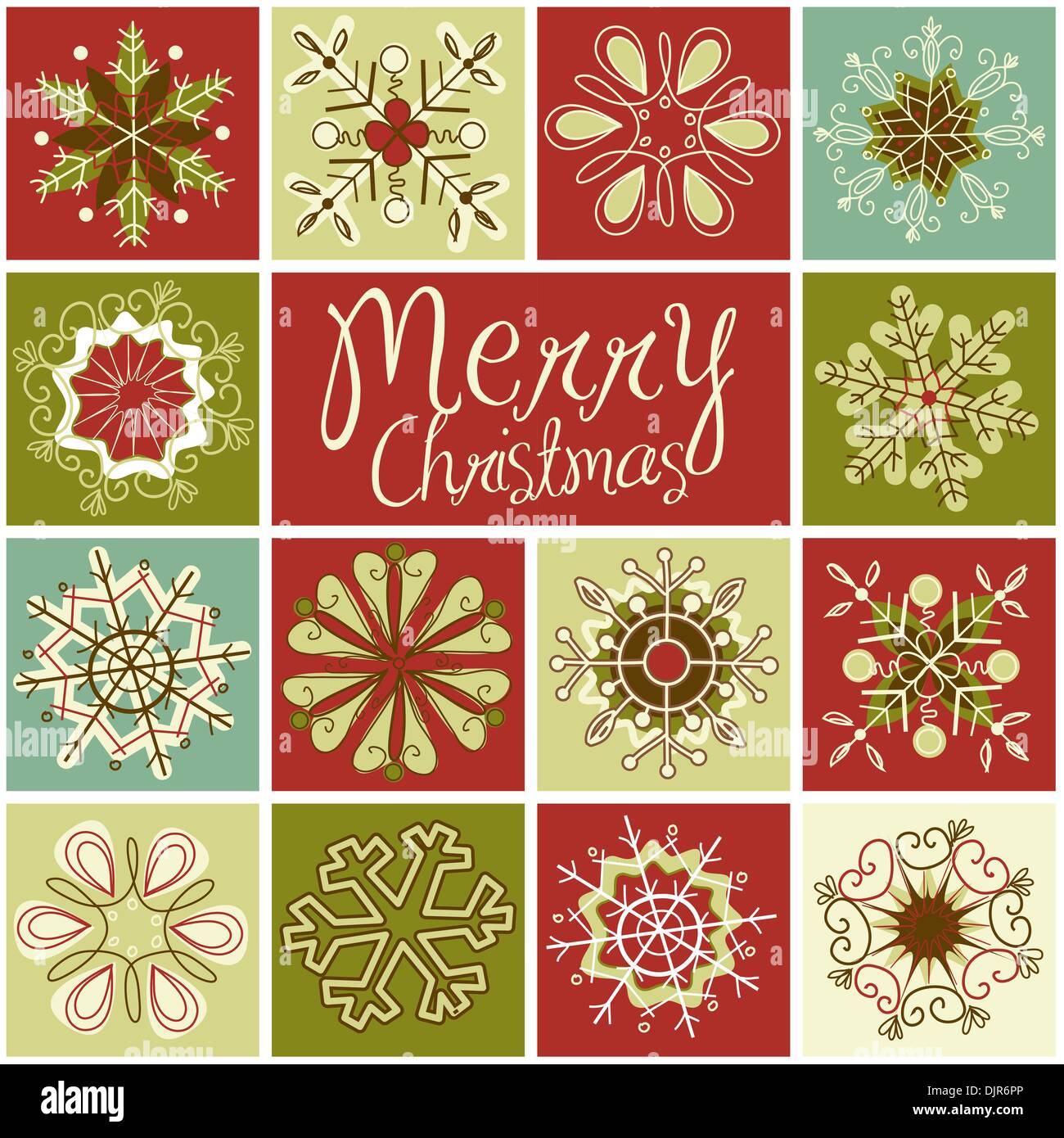Retro snowflakes Stock Vector Images - Alamy