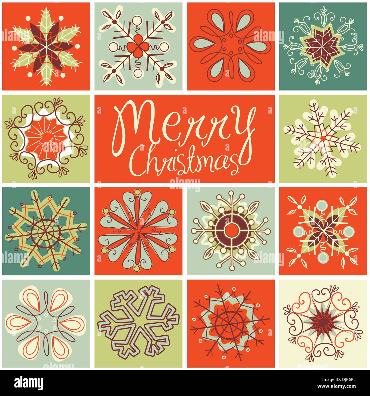 Retro snowflakes Stock Vector Images - Alamy