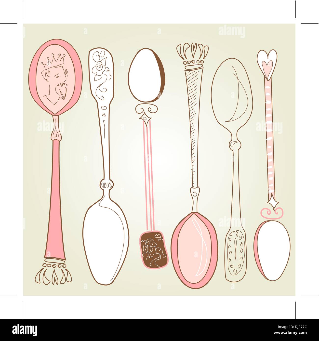 Old steel spoon Stock Vector Images - Alamy