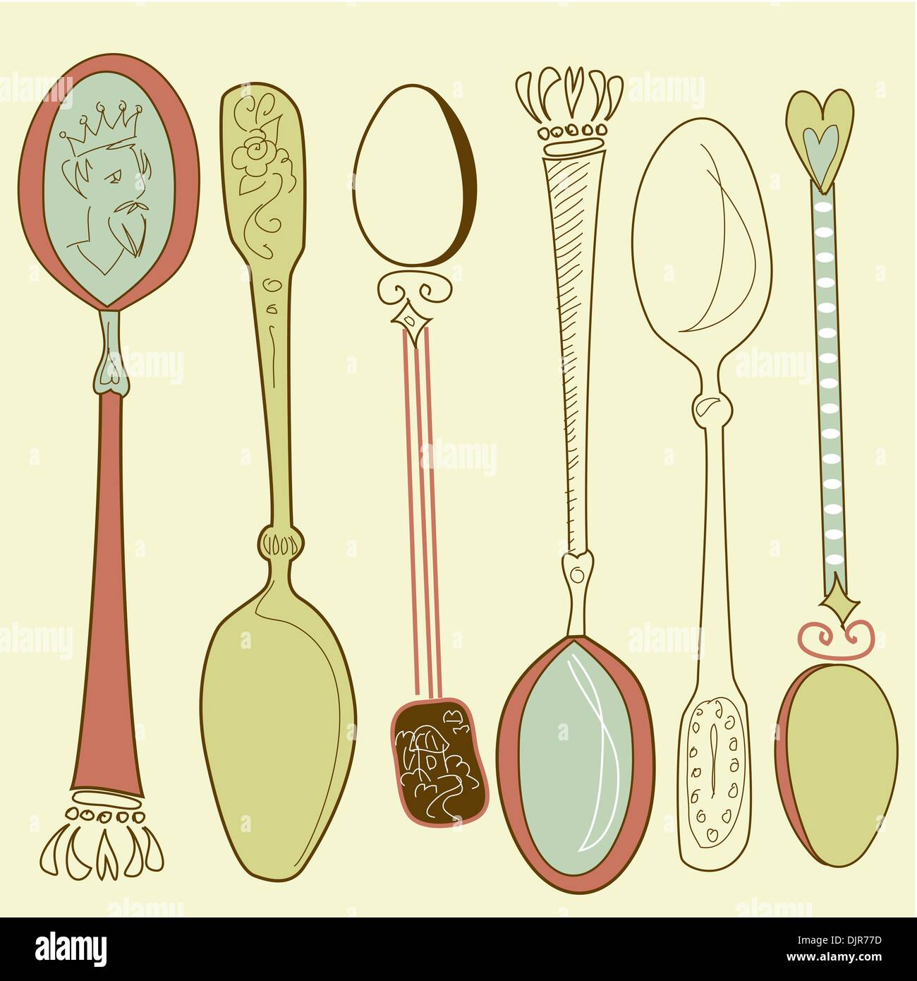 Old steel spoon Stock Vector Images - Alamy