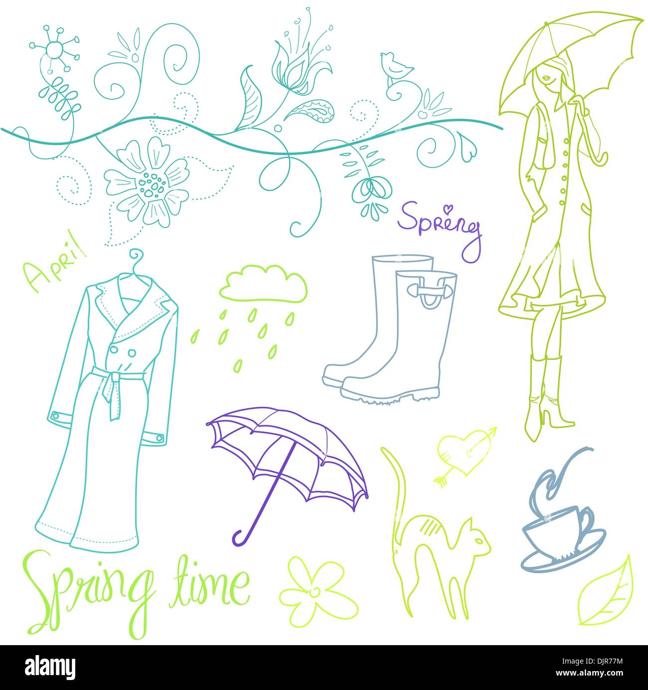 Spring march april may words hi-res stock photography and images - Alamy