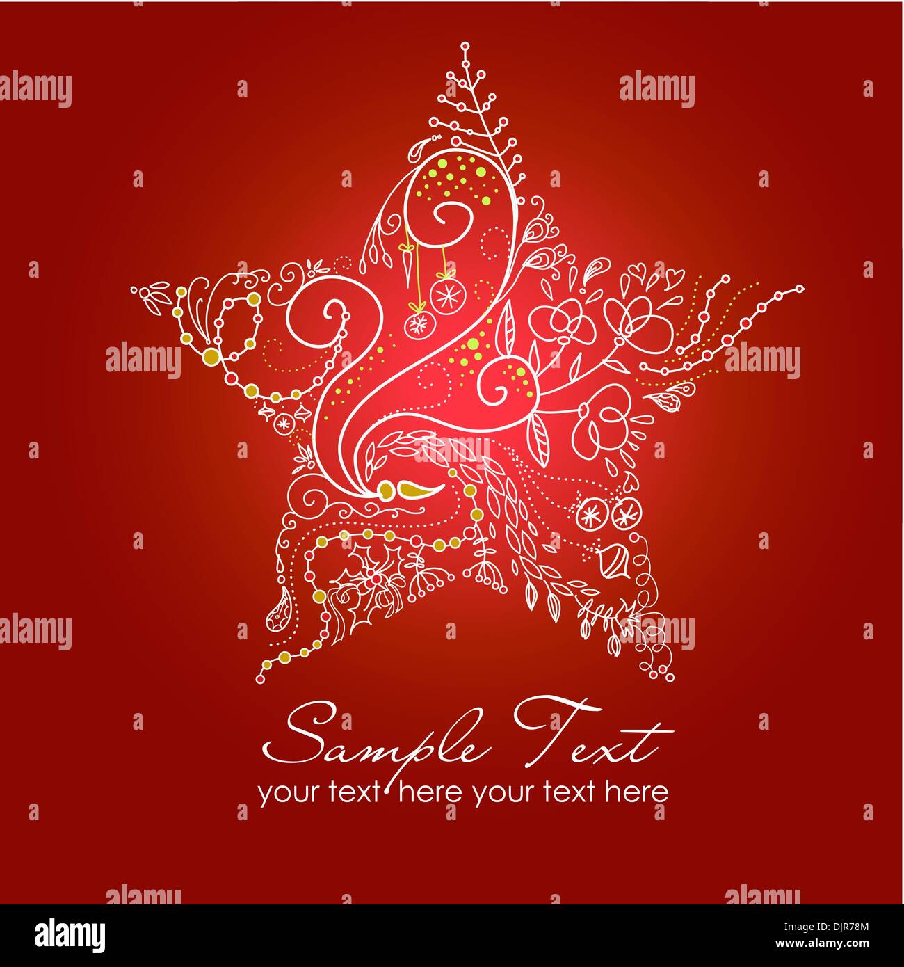 Beautiful Christmas star illustration. Christmas Card Stock Vector ...