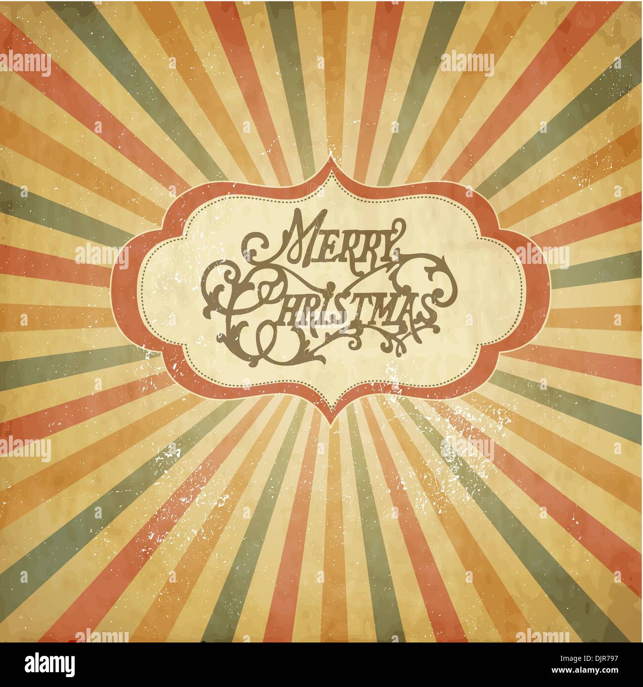 Vintage Christmas template, colored sun burst background Stock Vector ...