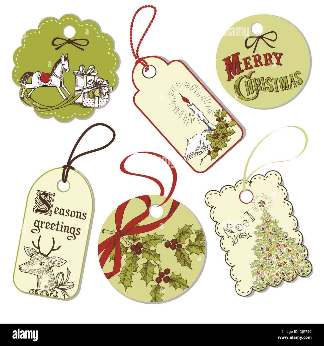 Vintage Christmas tags Stock Vector Image & Art - Alamy