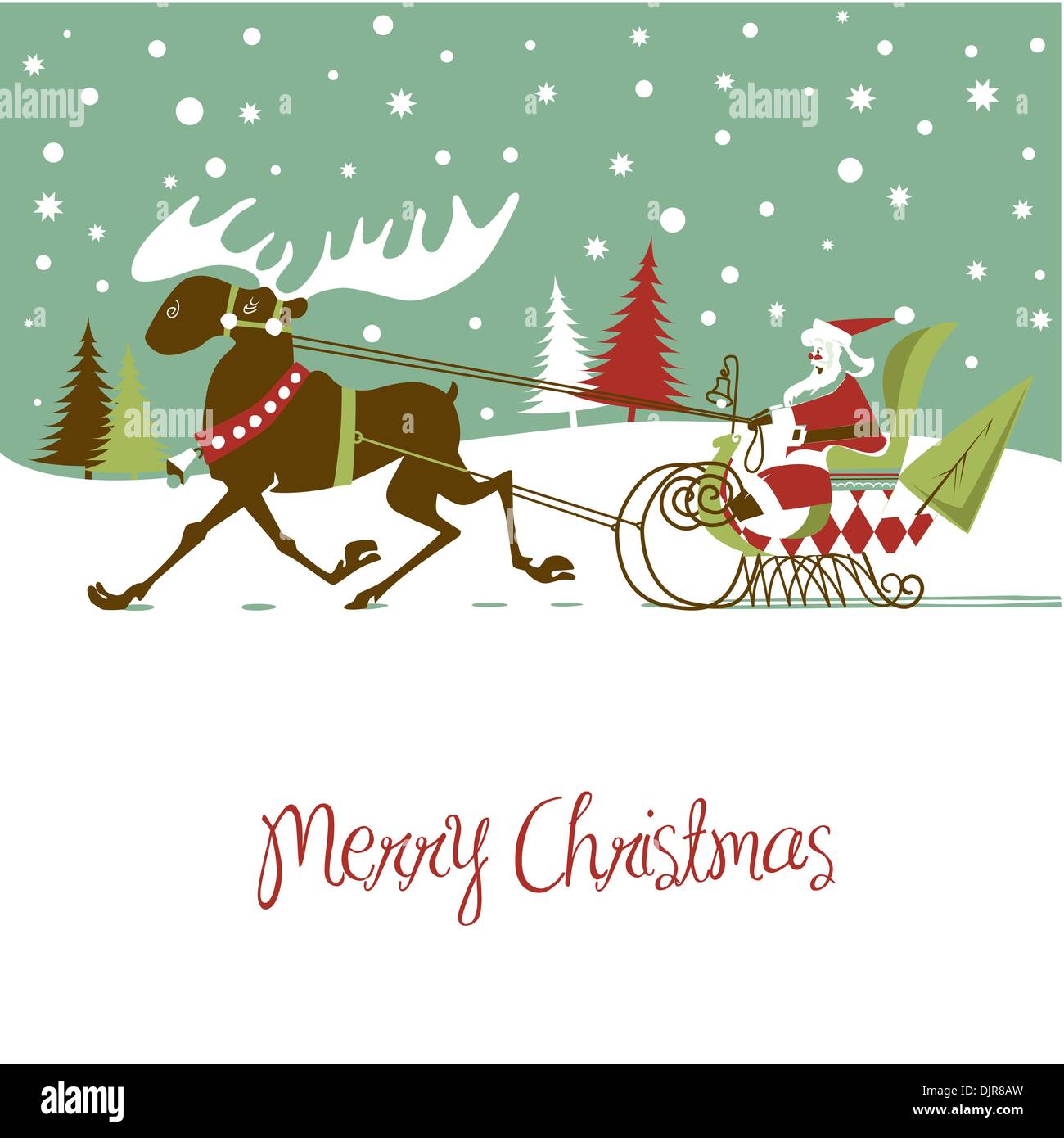 Retro Christmas Card Stock Vector Image & Art - Alamy
