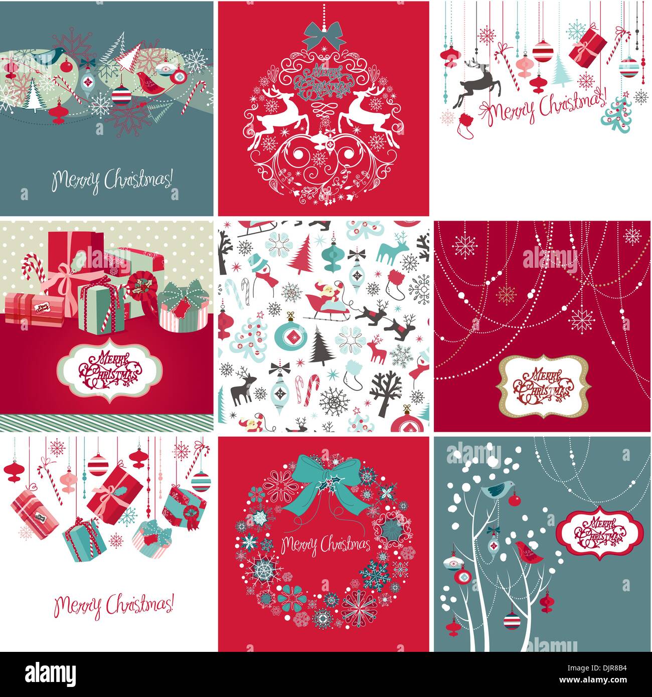 Set of Christmas Cards Stock Vector Image & Art - Alamy