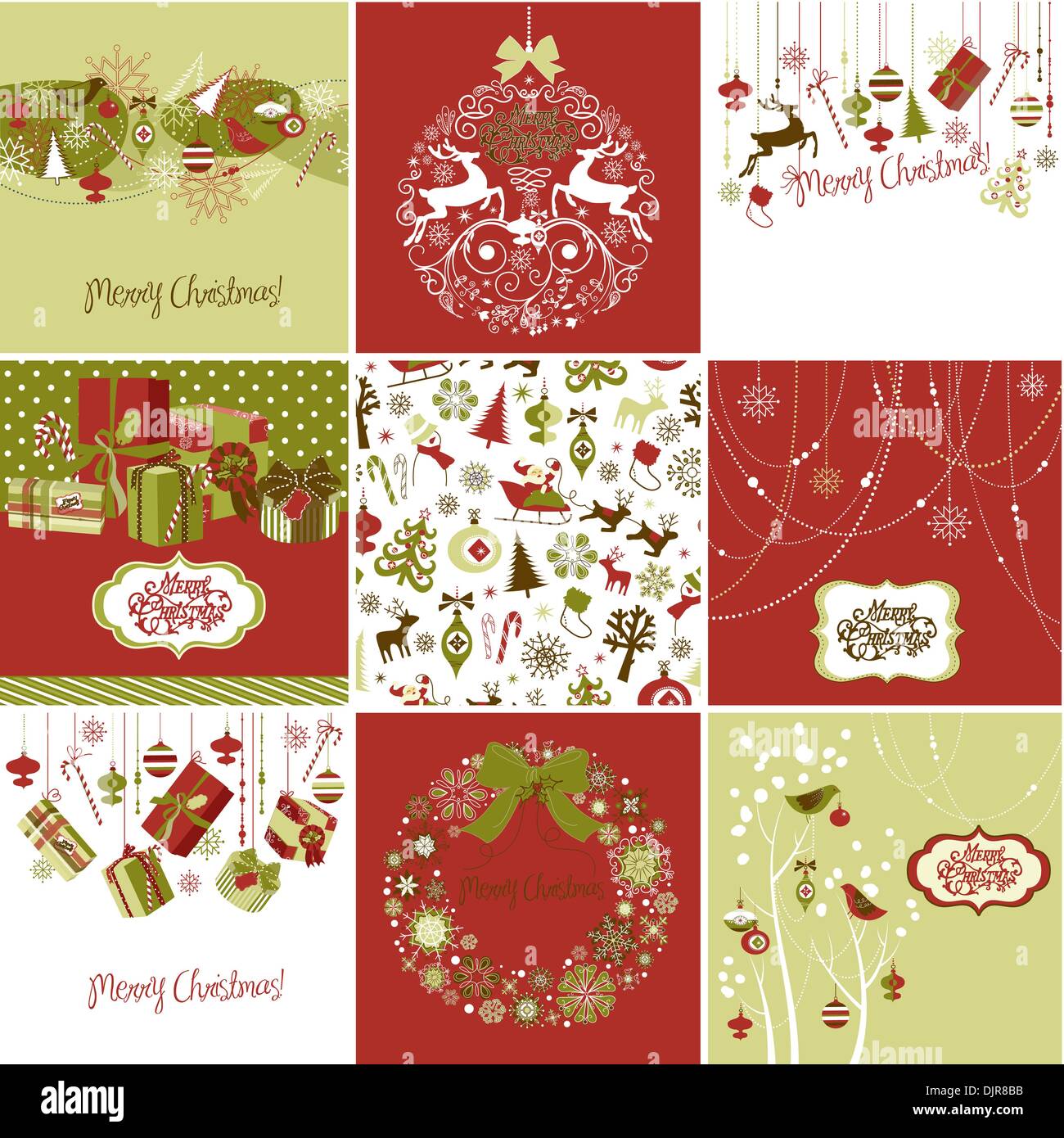 Set of Christmas Cards Stock Vector Image & Art - Alamy