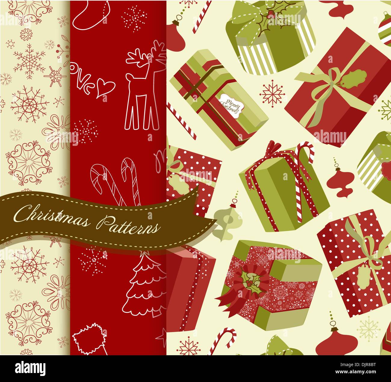 Set of Retro Christmas patterns Stock Vector Image & Art - Alamy