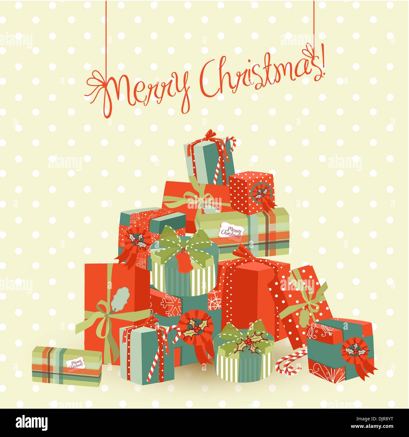 A huge pile of Christmas gifts. Vector Illustration Stock Vector Image ...