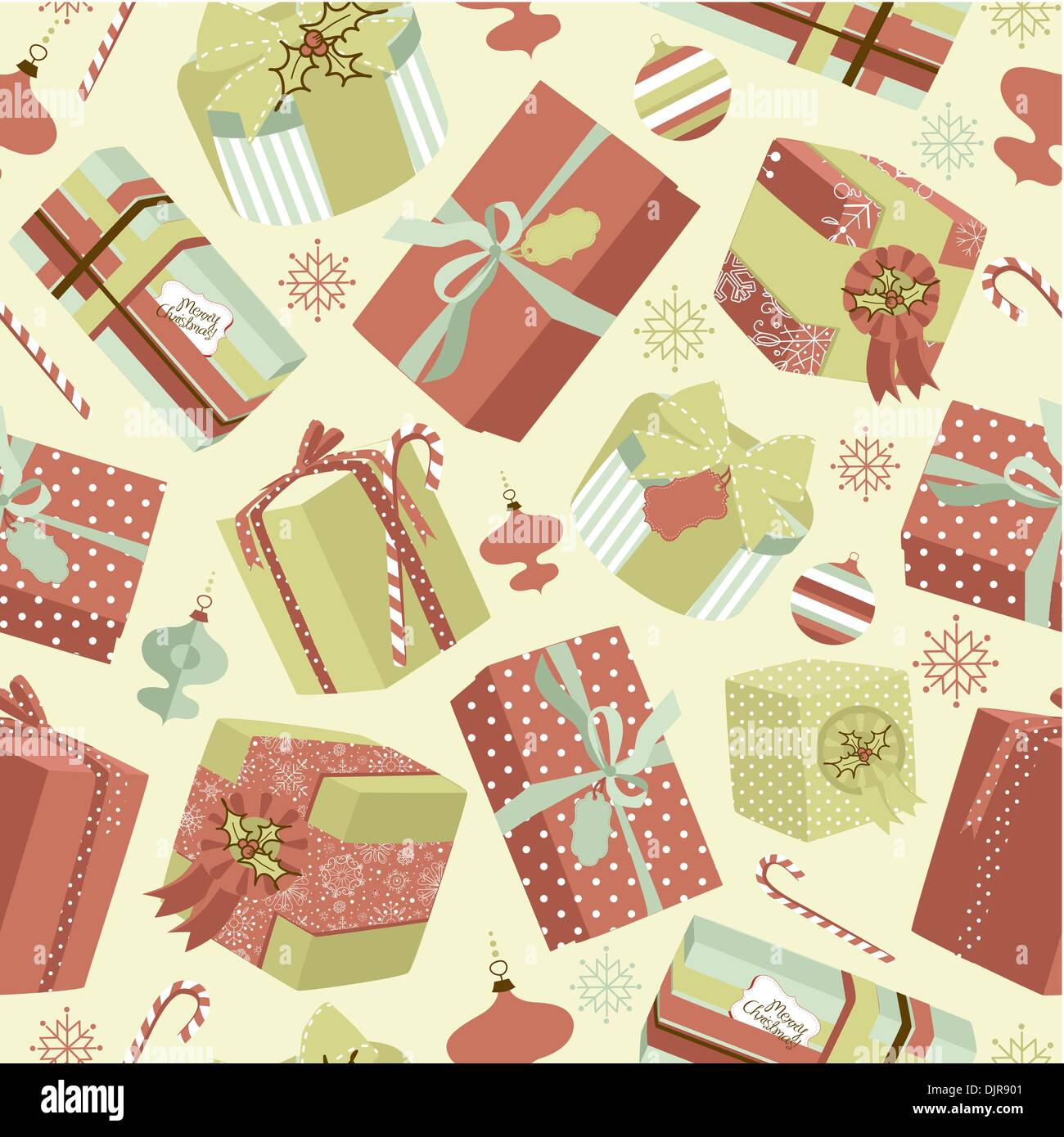 Retro Christmas Gift boxes. Seamless pattern Stock Vector Image & Art ...