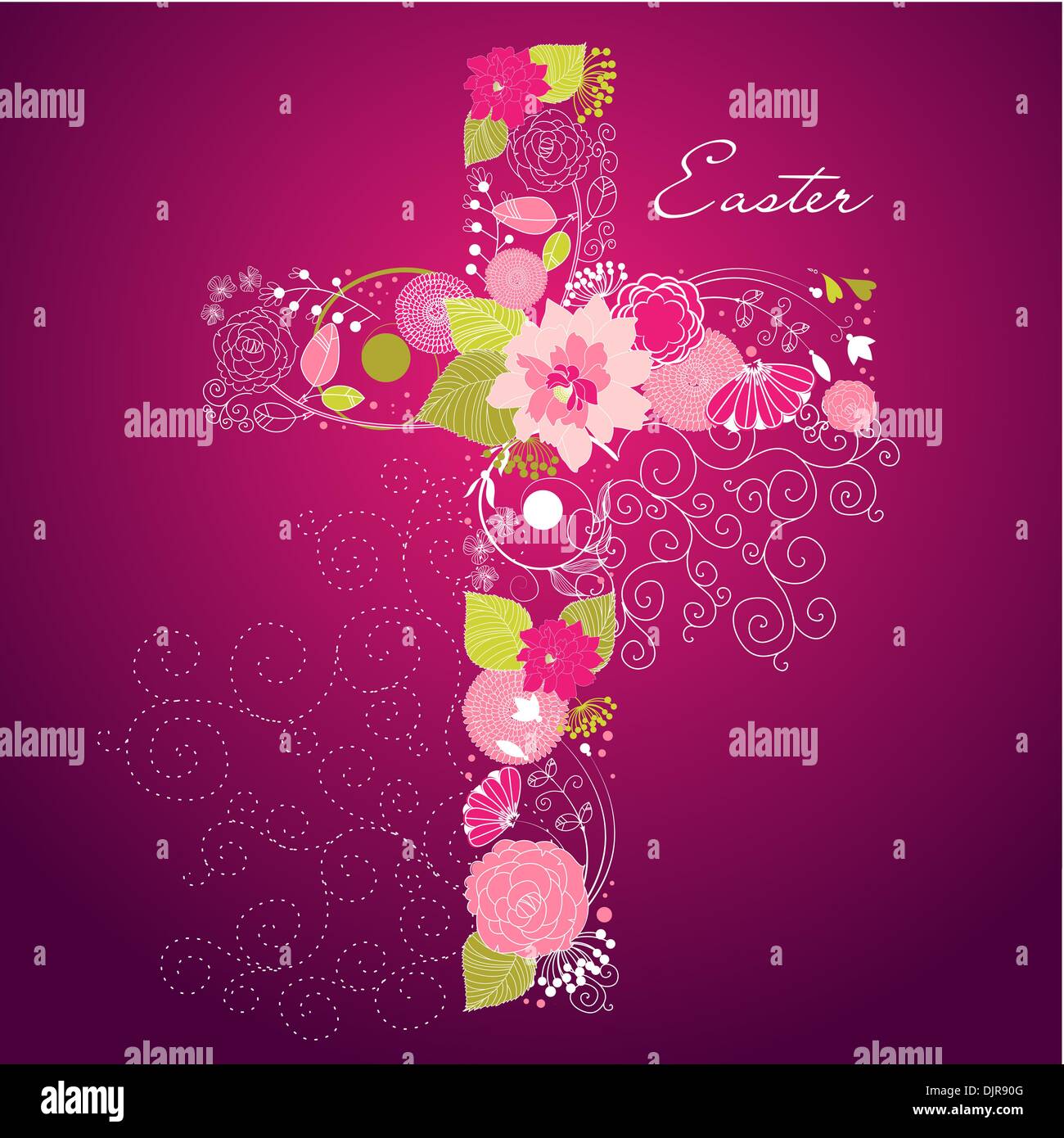 Beautiful cross made from flowers Stock Vector Image & Art - Alamy