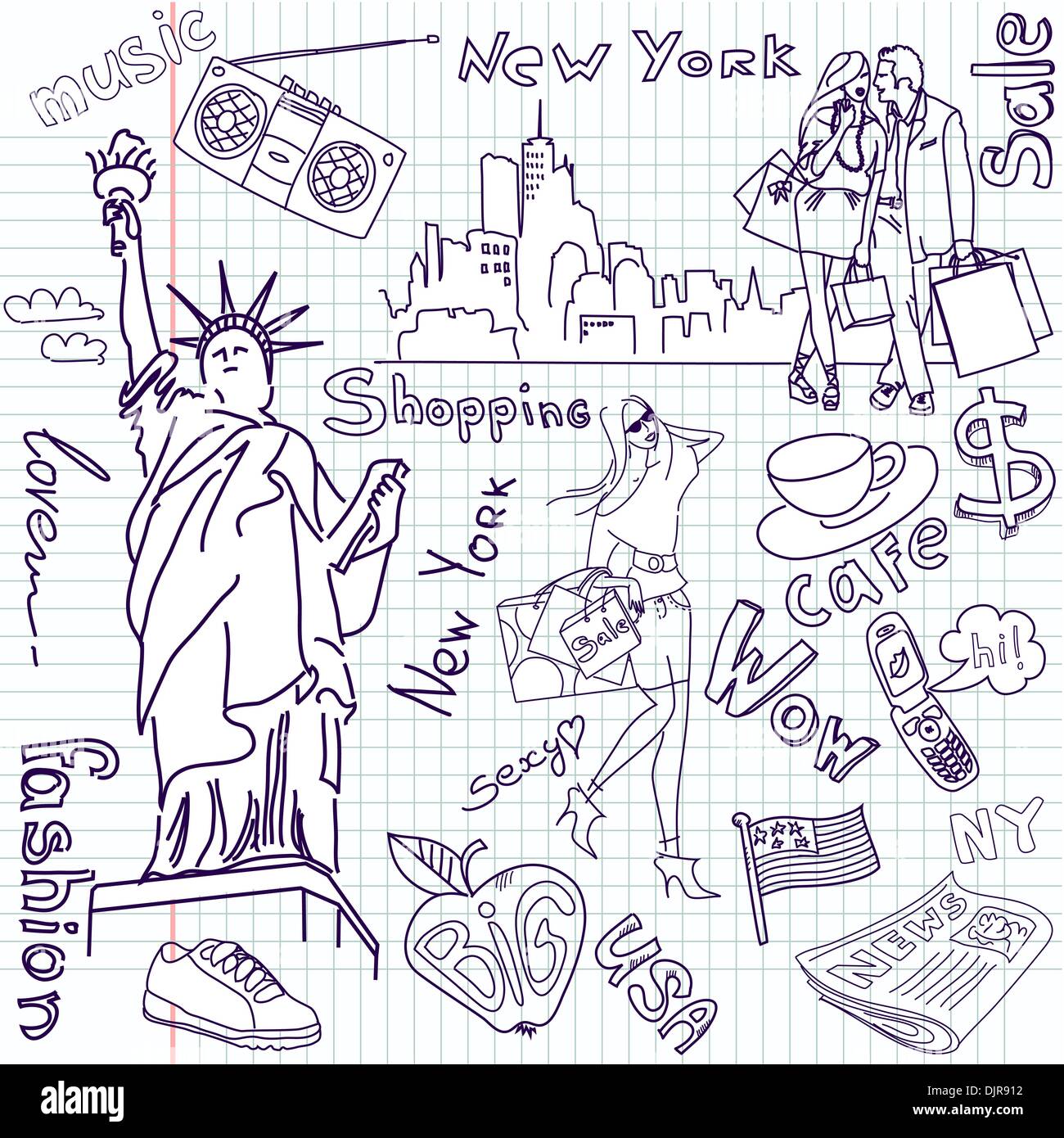 City life new york Stock Vector Images - Alamy