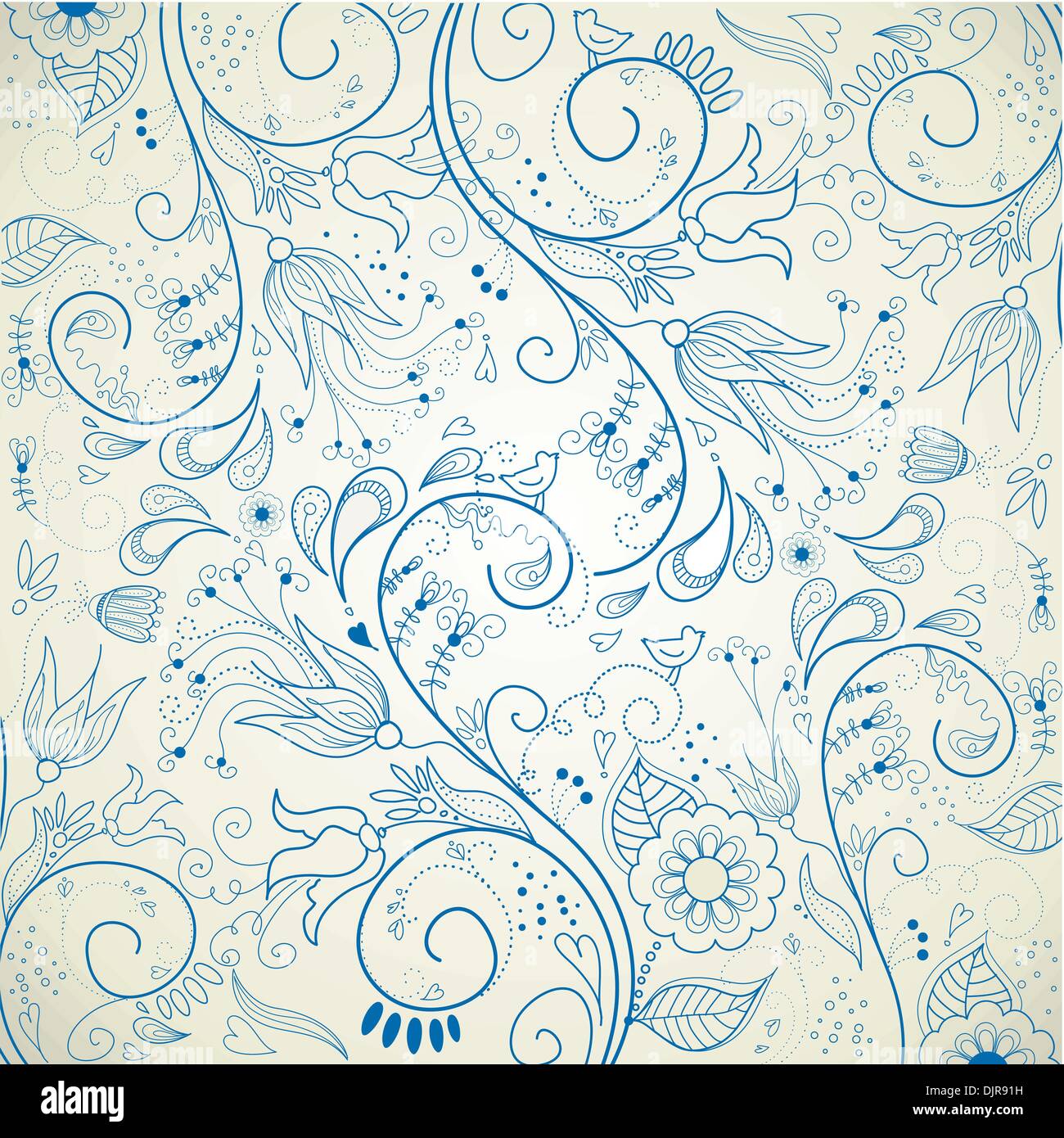 Floral hand drawn background Stock Vector Image & Art - Alamy