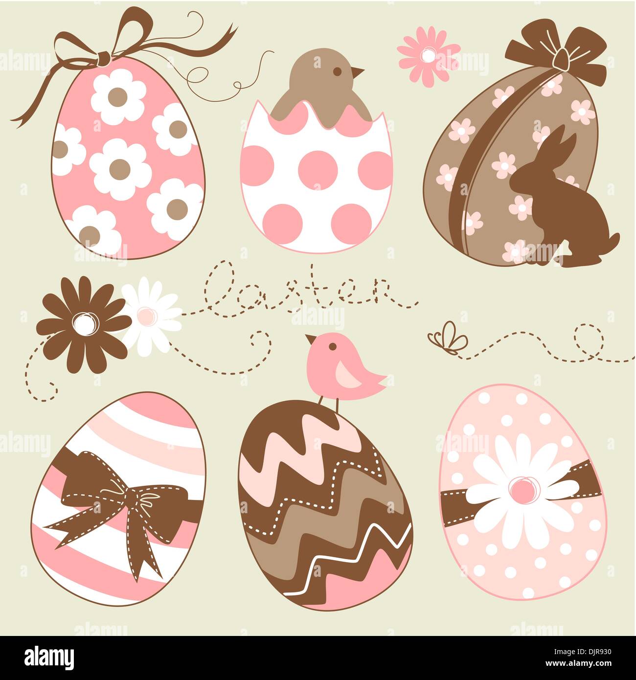 Cute Easter Egg Set Stock Vector Image And Art Alamy 5377