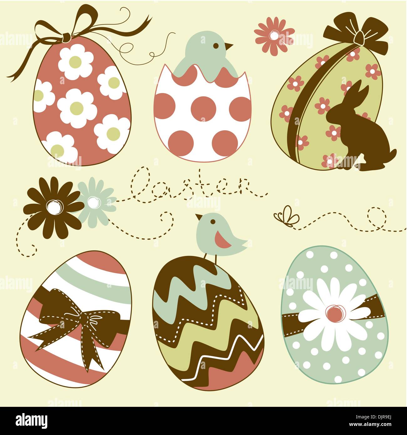 Cute Easter Egg set Stock Vector Image & Art - Alamy
