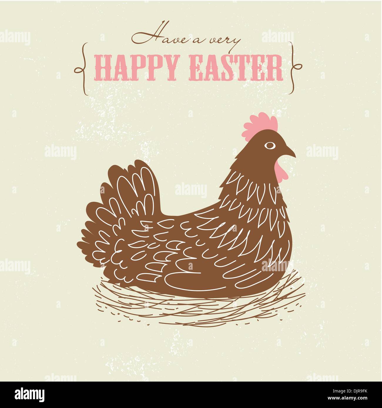 Cute Easter card with chicken Stock Vector Image & Art - Alamy