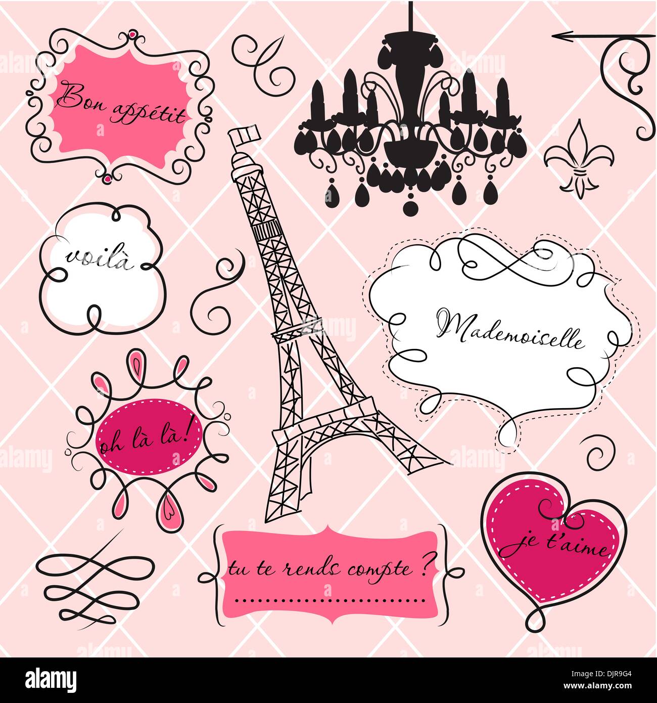 Doodle frames in French style Stock Vector Image & Art - Alamy