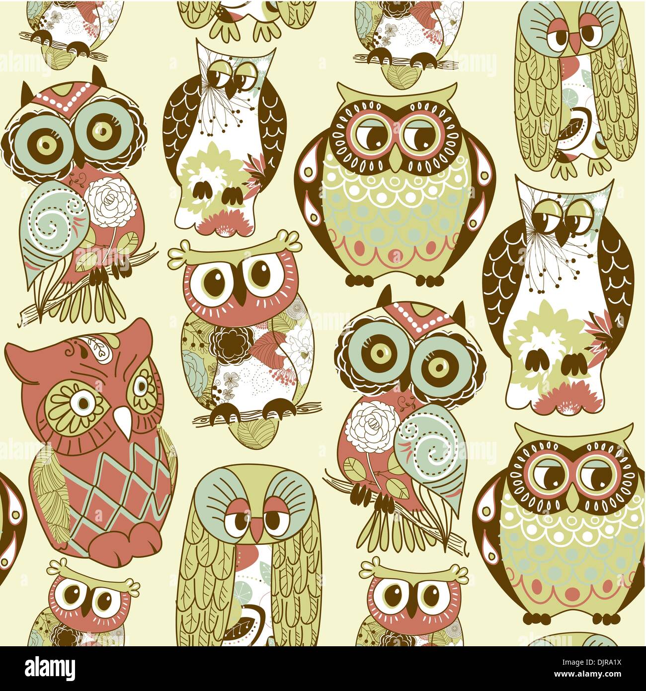 Seamless owl pattern Stock Vector Image & Art - Alamy