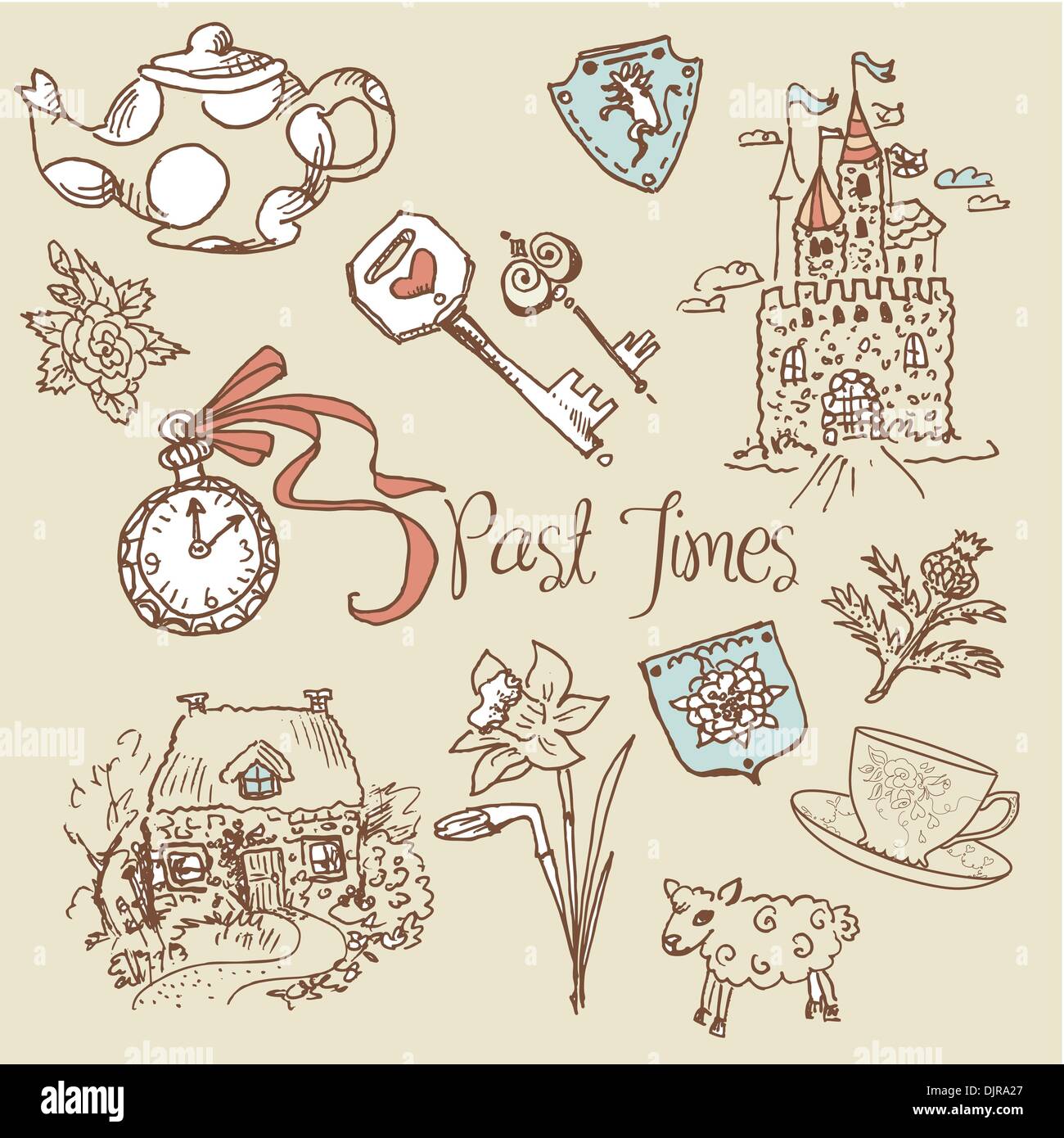 Village clock uk Stock Vector Images - Alamy